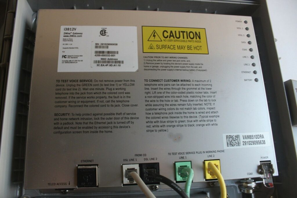 At&t Network interface Device 2 Wire I3812V Gateway Wireless Access ...