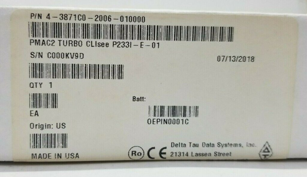 Omron Delta Tau 4-3871C0-2006-010000 Turbo PMAC Clipper Controller ...