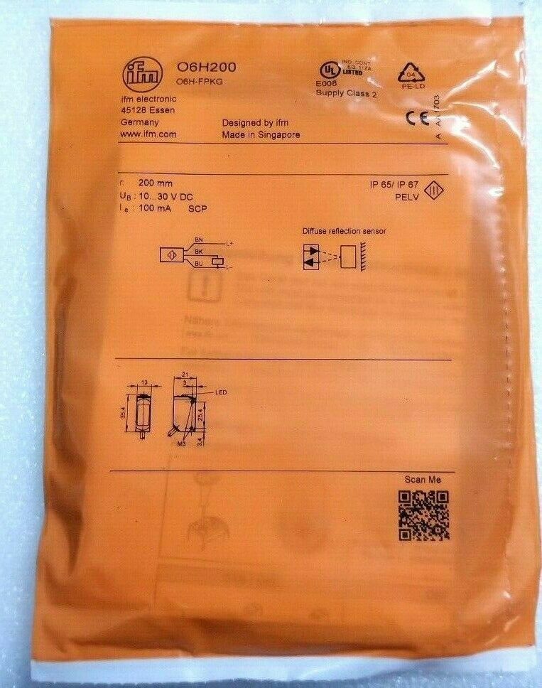 IFM O6H200 O6H-FPKG Diffuse reflection sensor with background suppression - Electroextreme