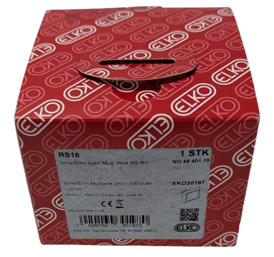 ELKO SmartDim Multiwire Universal LED Push Dimmer 0-200W White EKO30197 ...